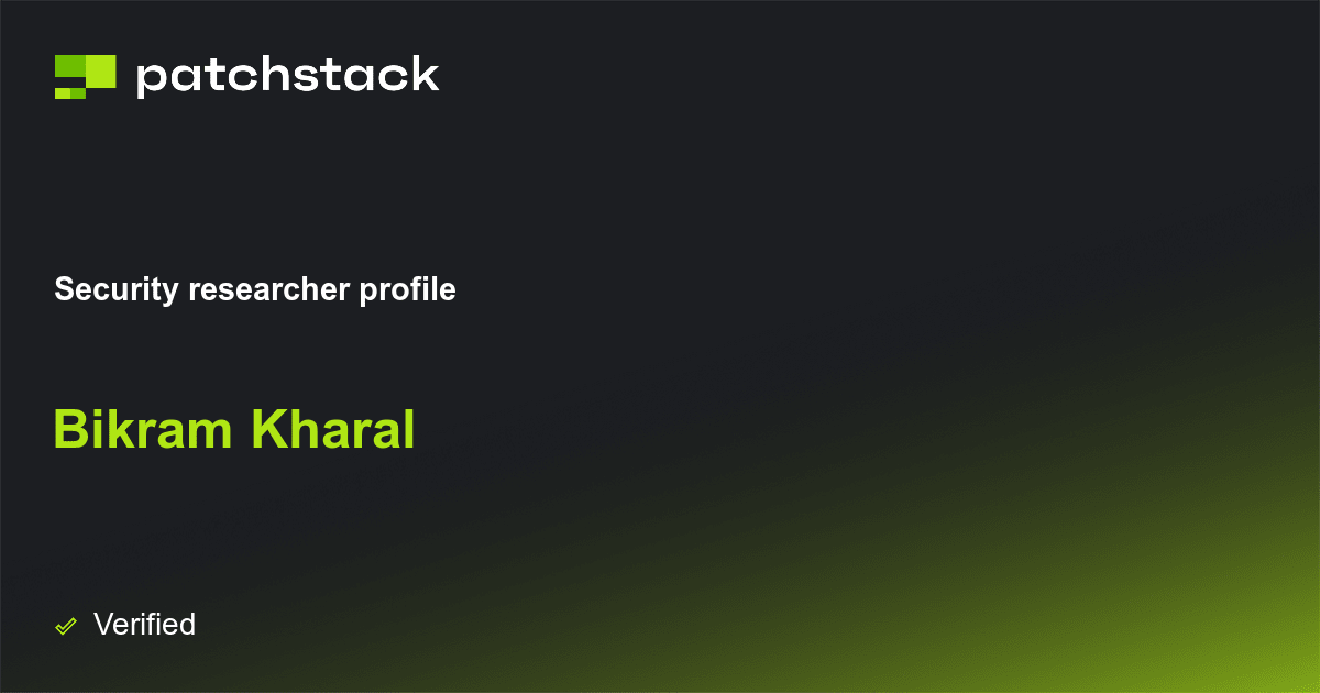 Bikram Kharal - Patchstack Alliance Verified Researcher